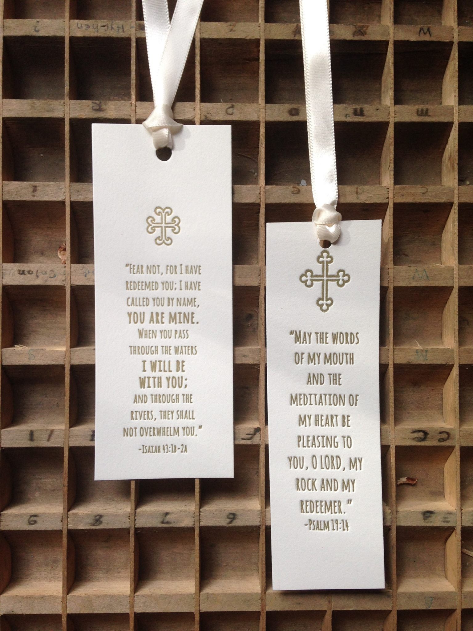 Letterpress Bible Verse Scripture Bookmark Series – Southern Stationery