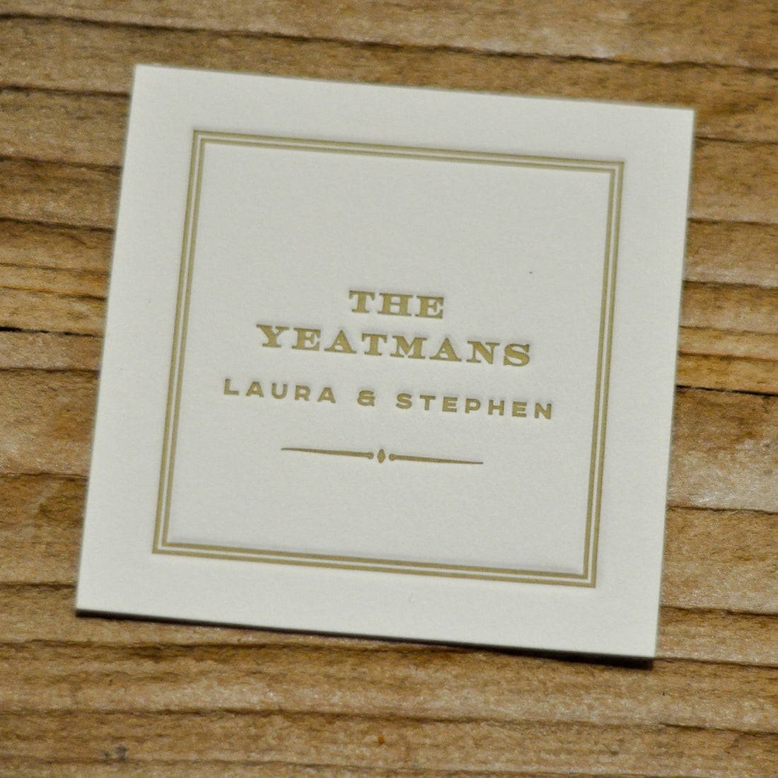 Sir Name Square Letterpress Enclosure – Southern Stationery
